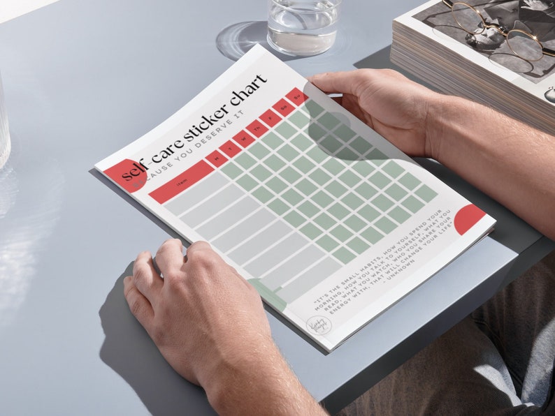 Adult Self-care Sticker Chart - Printable - Etsy