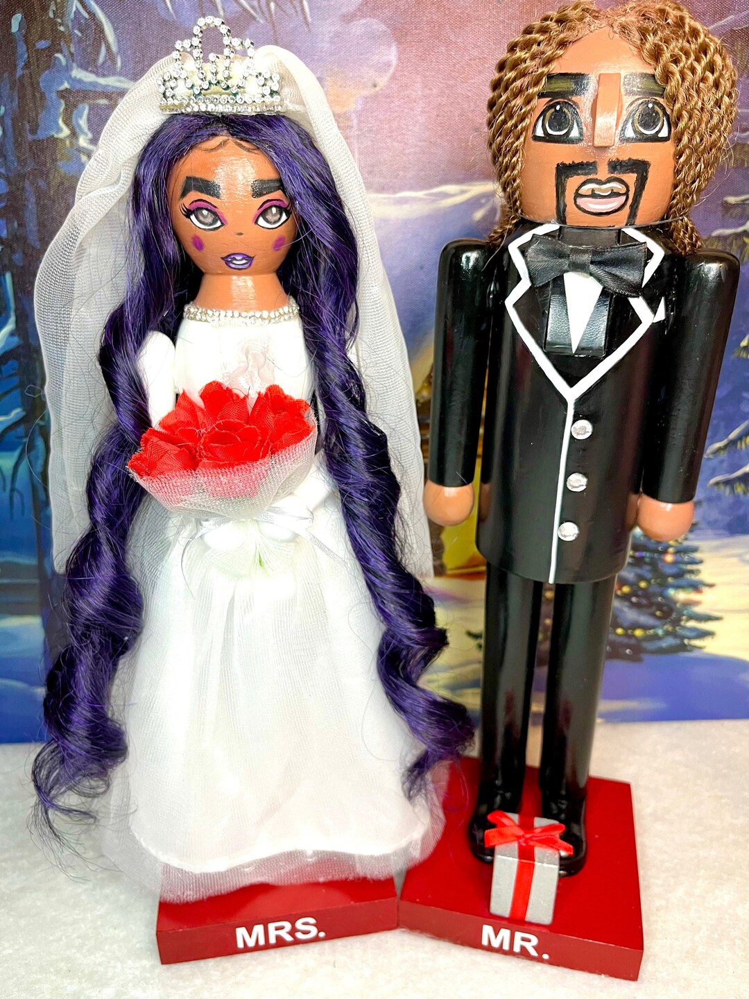 Infinity Love: Bride and Groom Set Nutcracker Dolls - Etsy