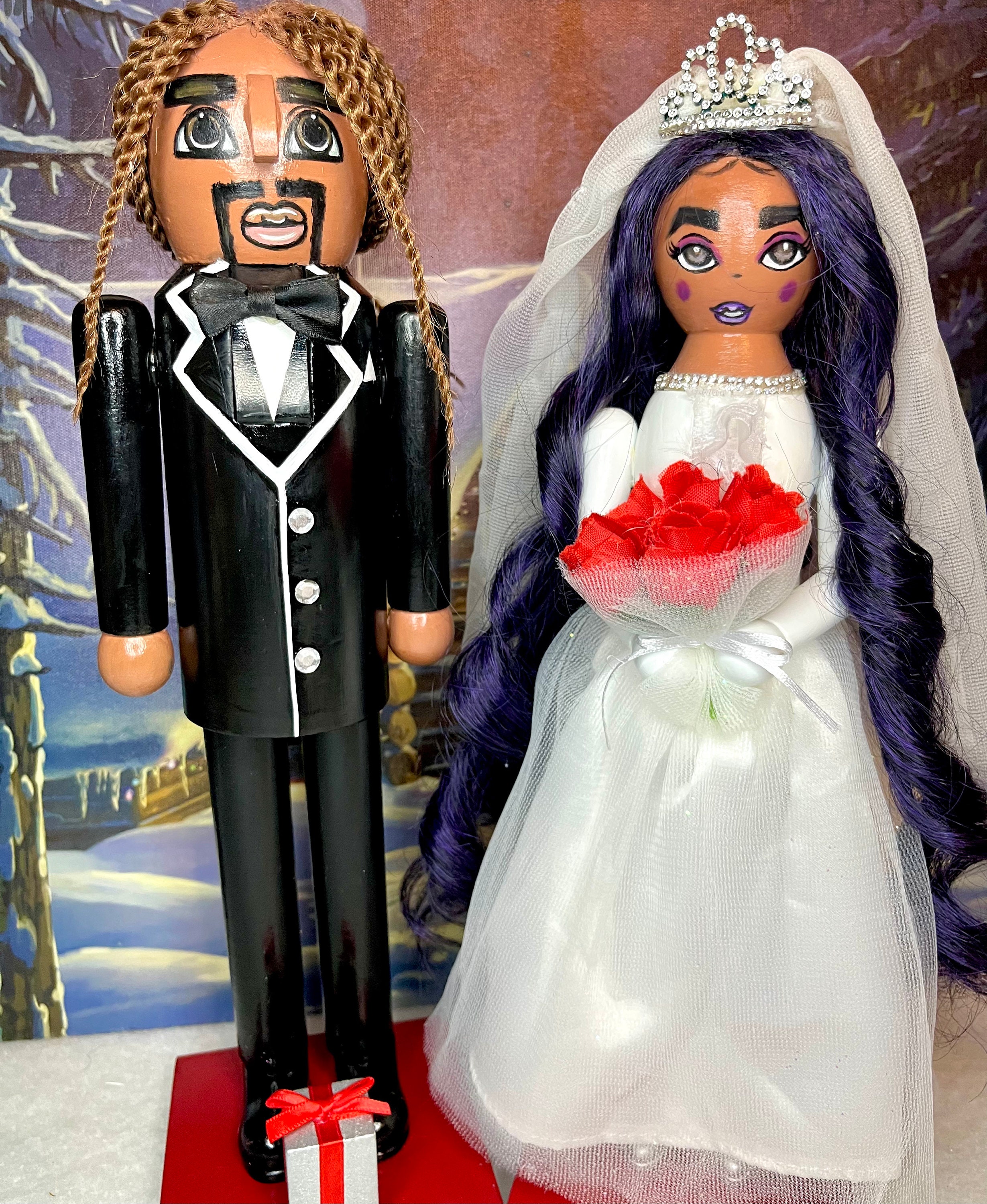 Infinity Love: Bride and Groom Set Nutcracker Dolls - Etsy