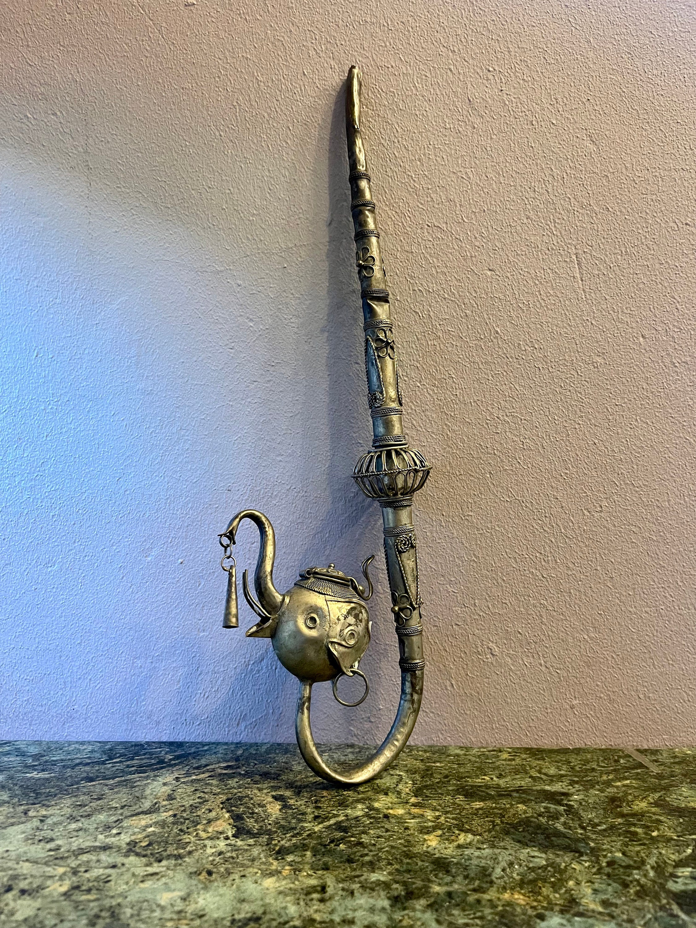 19th Century Chinese Sterling Silver Pipe With Filigree Elephant - Etsy