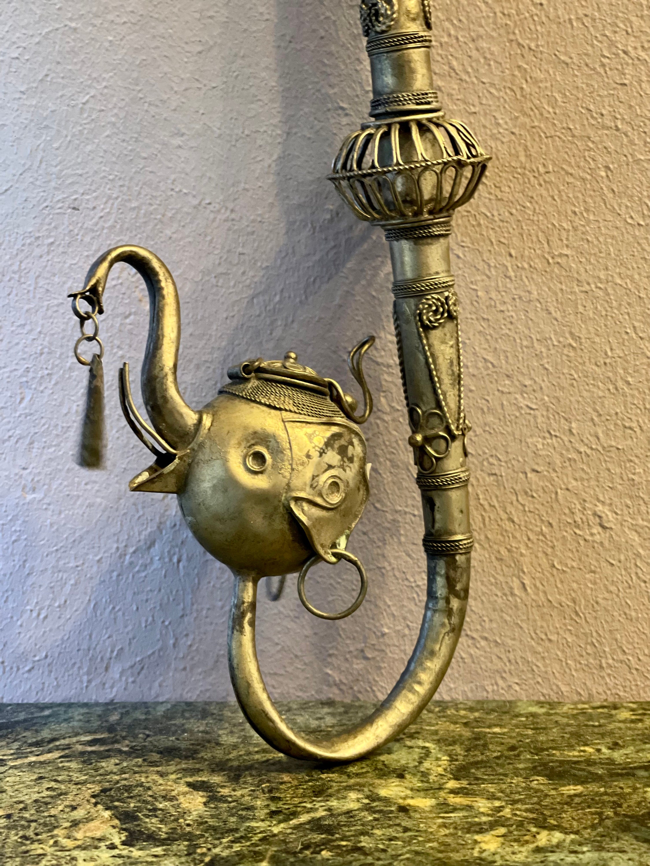 19th Century Chinese Sterling Silver Pipe With Filigree Elephant - Etsy