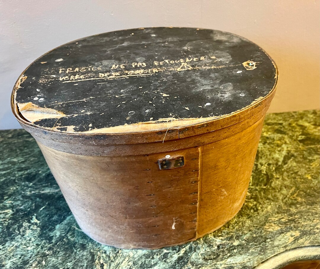 Antique French Hat Box 1900S - Etsy