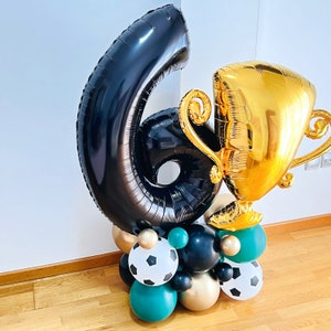 DIY Soccer Balloon Sculpture, Soccer Birthday Decorations, Soccer ...