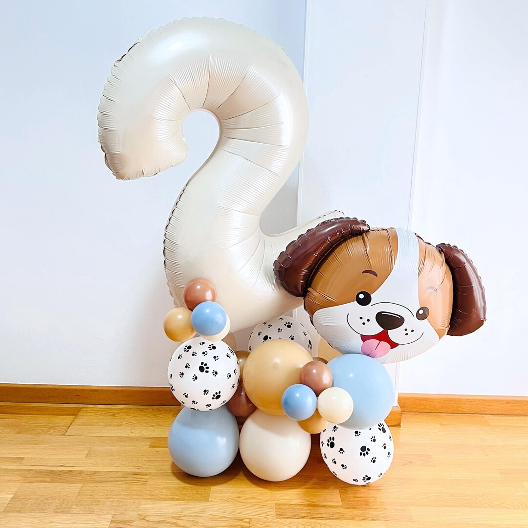 DIY Puppy Balloon Tower, Puppy Birthday Decorations, Puppy Balloon ...