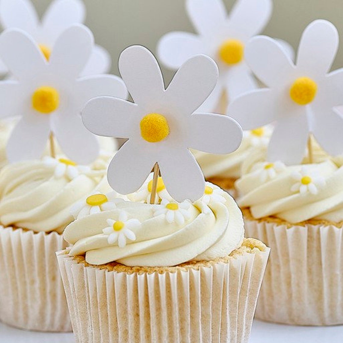Daisy Cupcake Toppers, Daisy Birthday Decorations, Daisy First Birthday ...