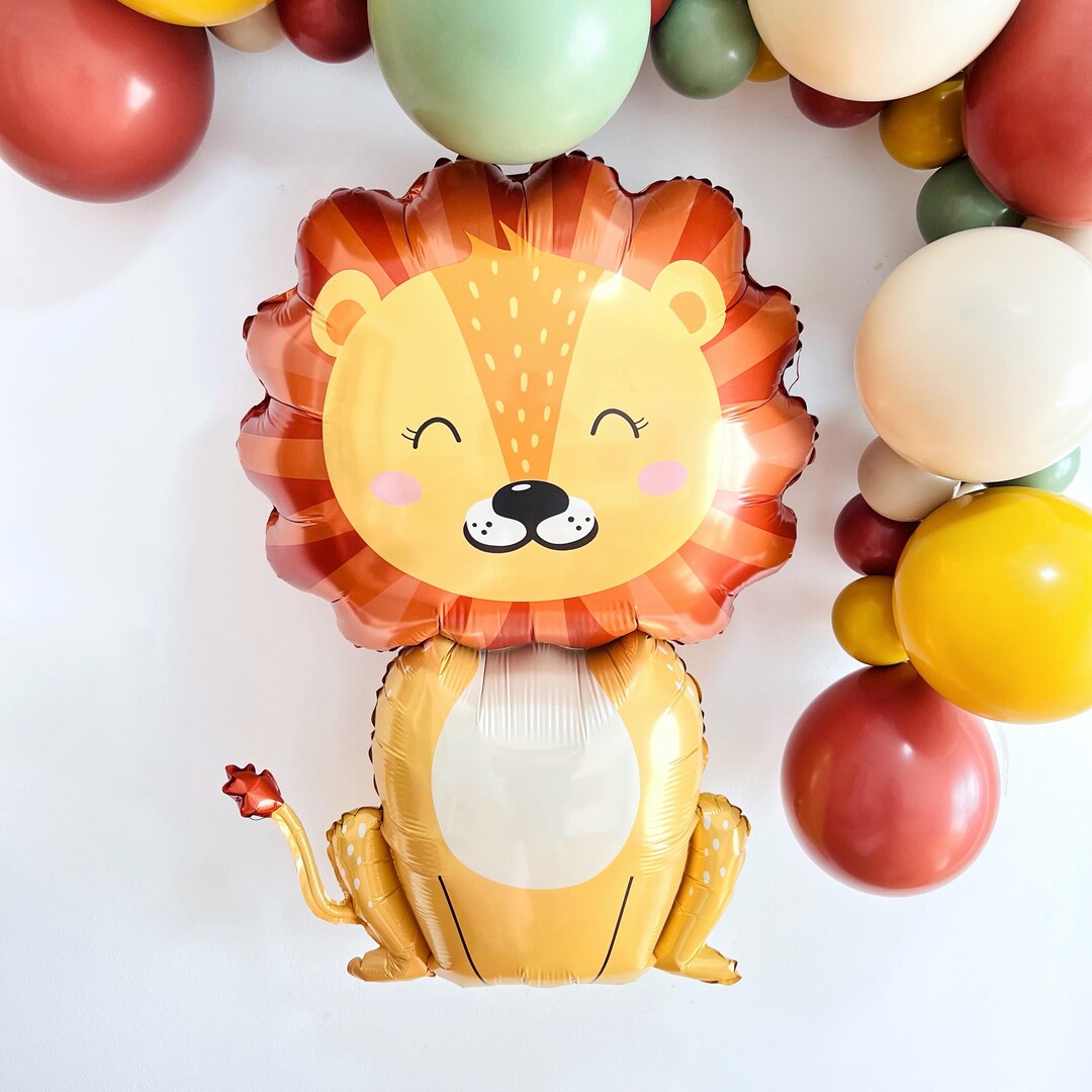 Foil Lion Balloon, Shaped Lion Balloon, Safari Birthday Decorations ...