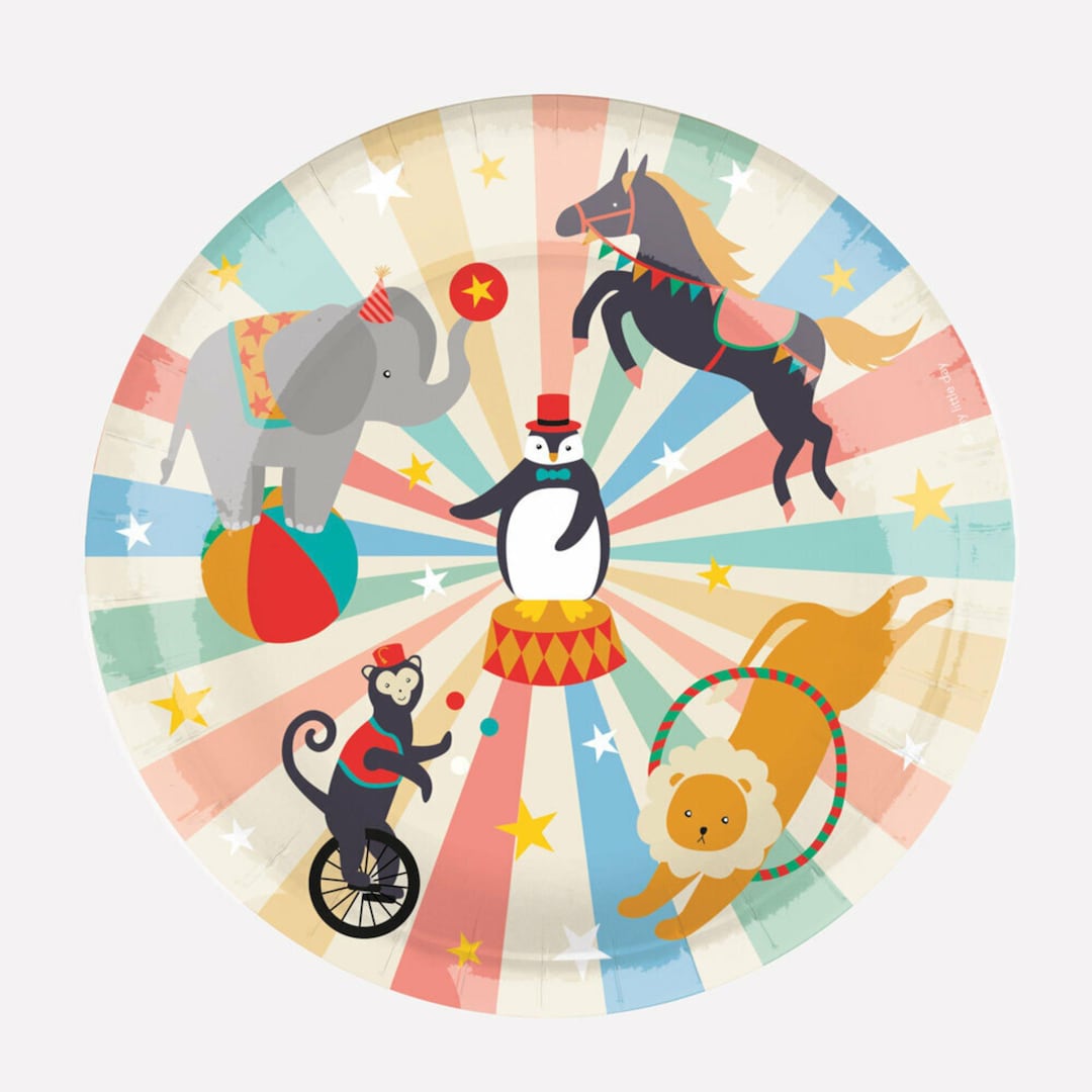 Circus Party Plates, Circus Birthday Decorations, Circus Themed ...