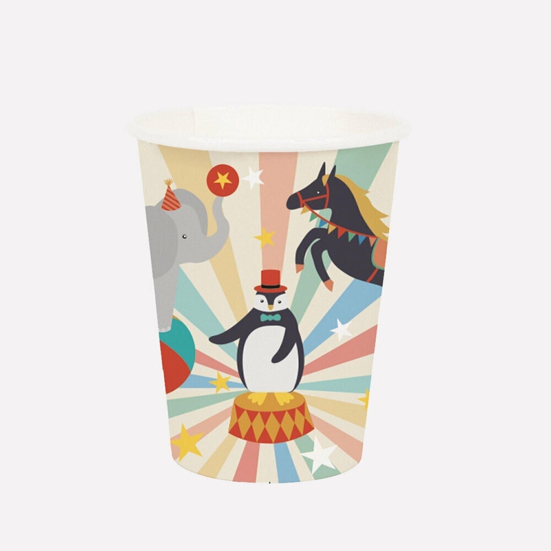 Circus Party Cups, Circus Birthday Decorations, Circus Themed Birthday ...