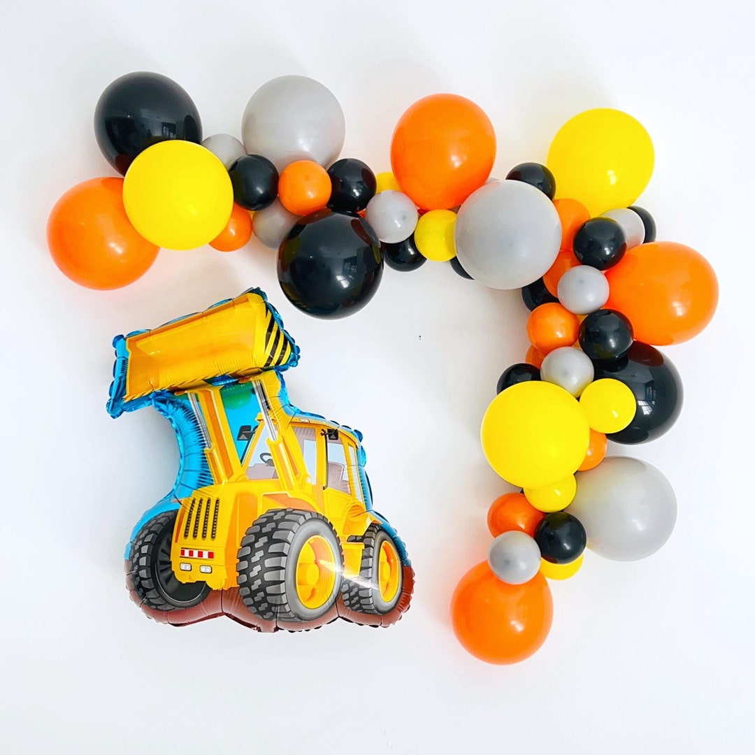 Construction Balloon Garland, Construction Birthday Decorations ...