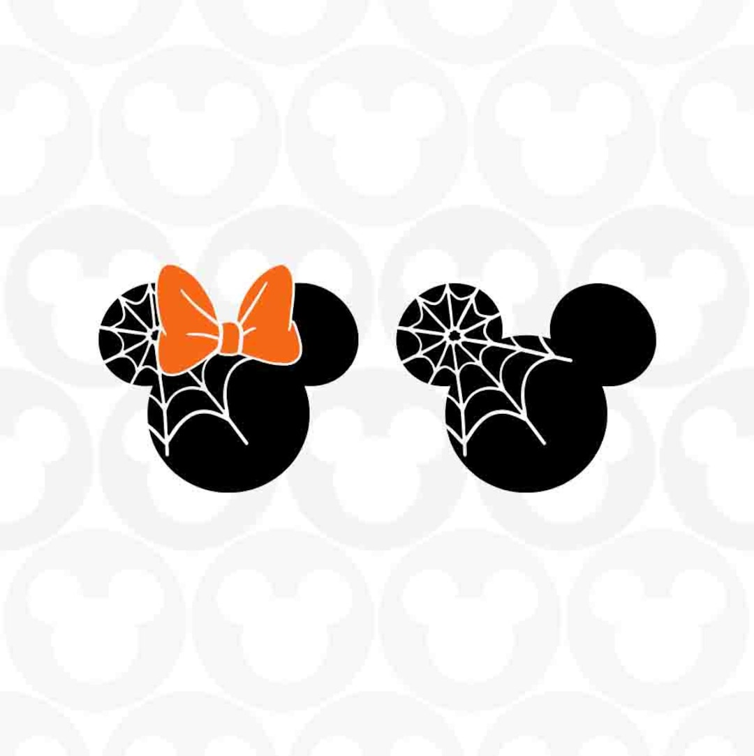 Halloween, Mickey Minnie Mouse, Spider Web, Ears Head Bow, Svg Png ...