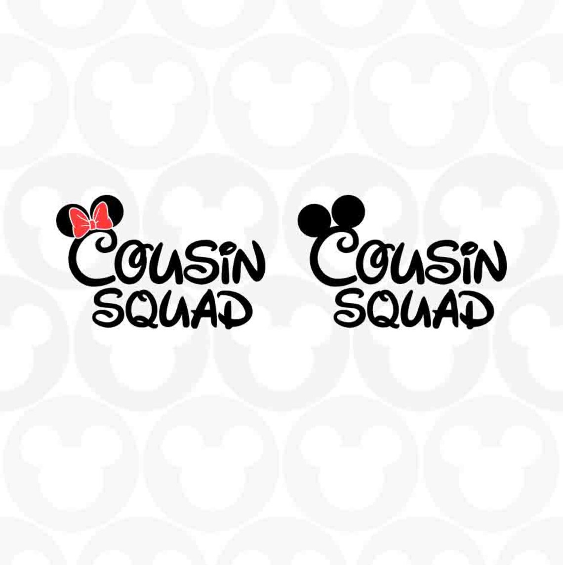 Cousin Squad Mickey Minnie Mouse Family Head Ears Bow - Etsy