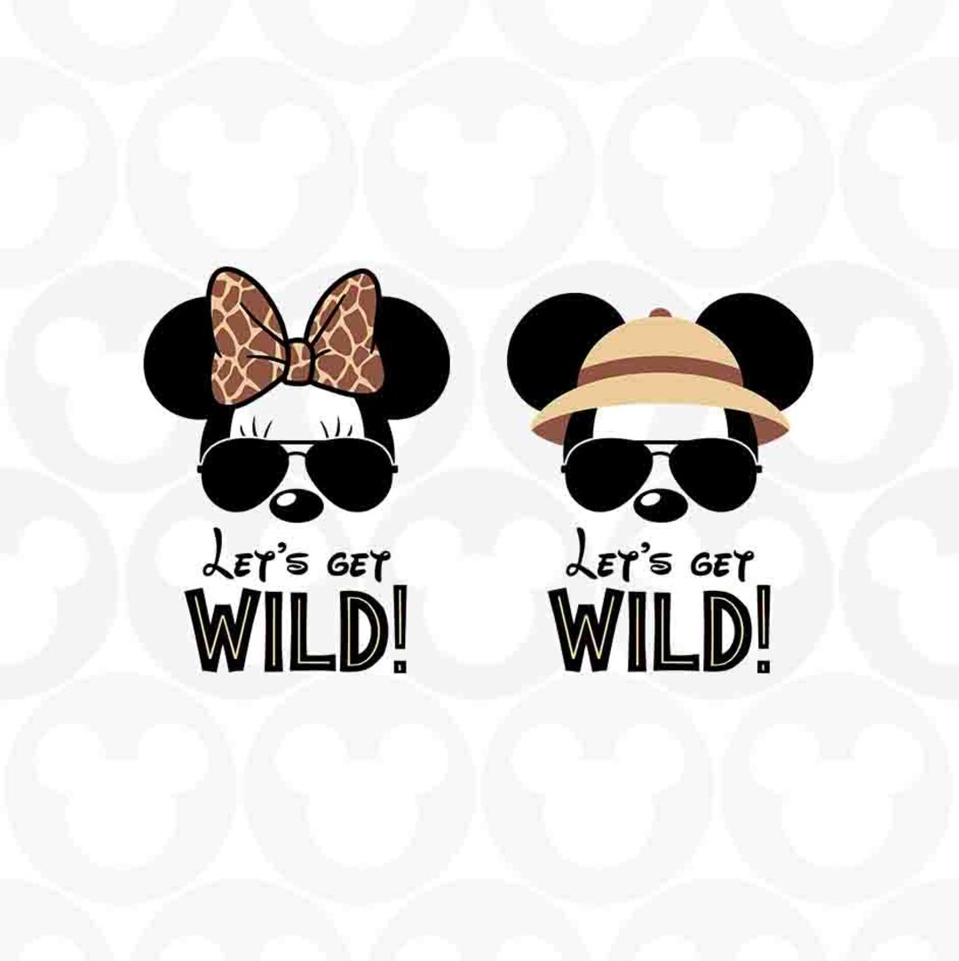Let's Get Wild, Mickey Minnie Mouse, Safari Hat, Giraffe Bow, Animal ...