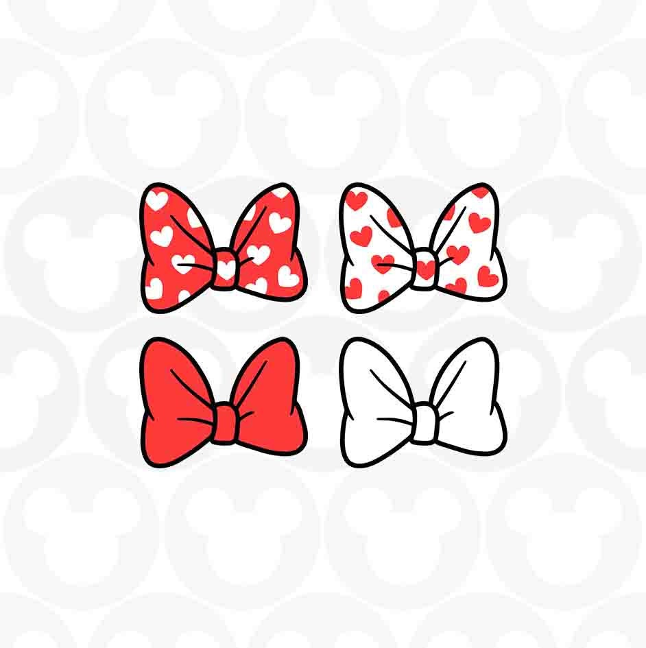 Red Minnie Mouse Bow Silhouette