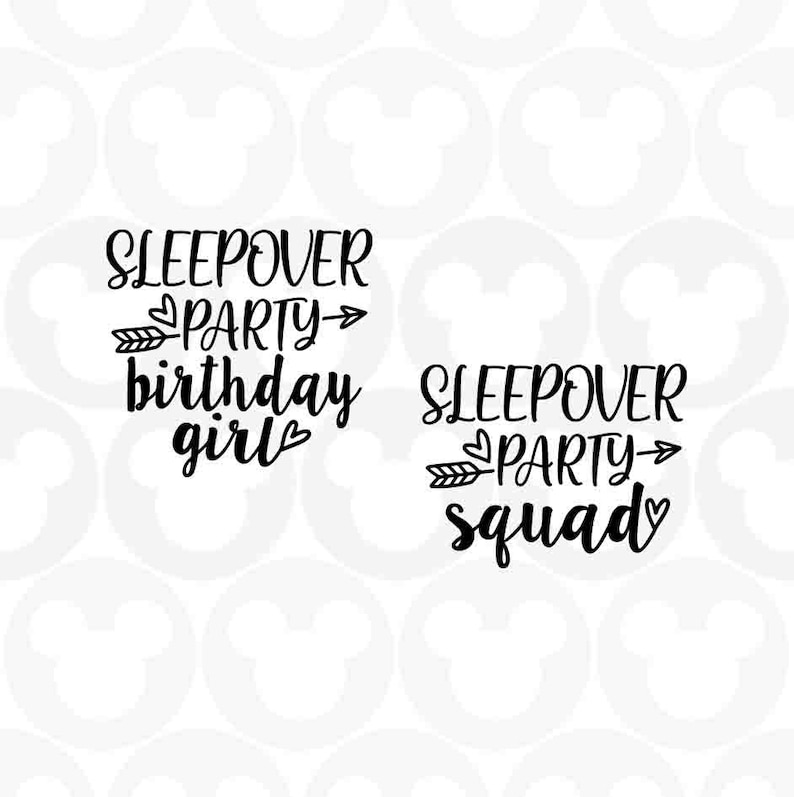 Sleepover Party Birthday Girl Squad SVG and Png Fotmats - Etsy