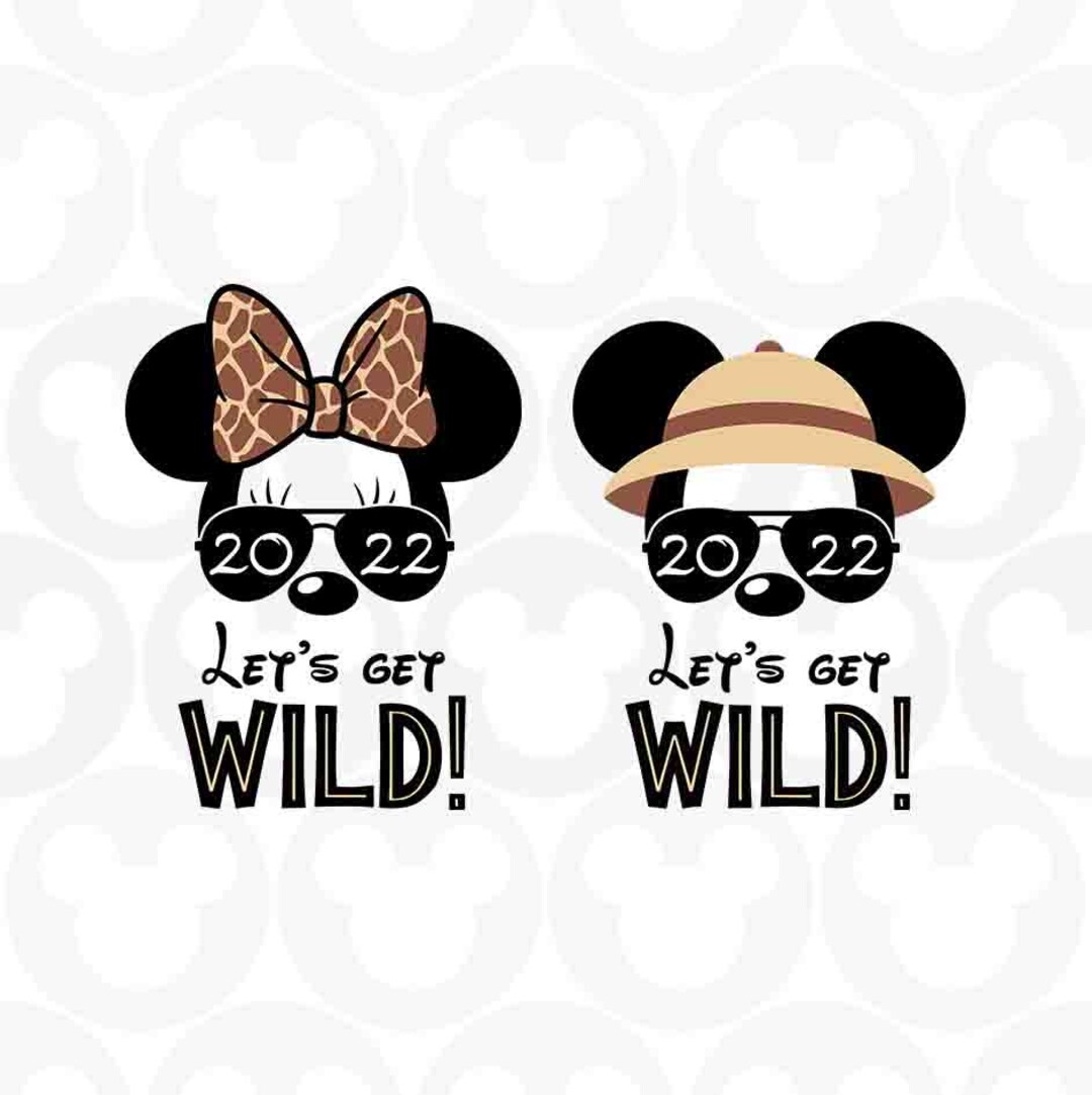 2022, Let's Get Wild, Mickey Minnie Mouse, Safari Hat, Giraffe Bow ...