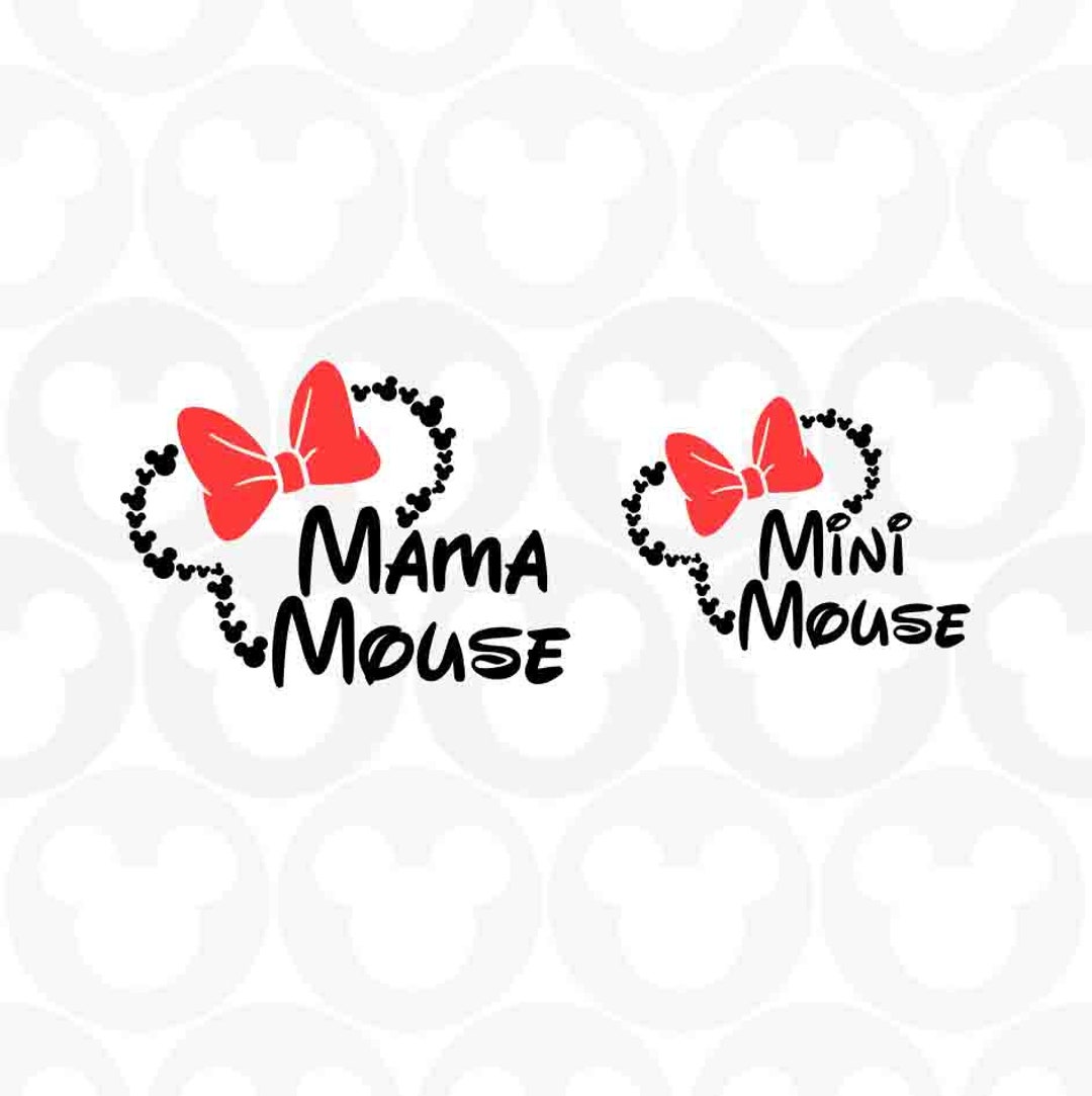 Mama Mouse, Mini Mouse, Family, Matching Designs, Head Ears Bow, Svg ...