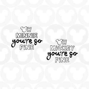 Oh Mickey / Minnie You're so Fine, Hand-drawn, Mouse, Matching, Head ...