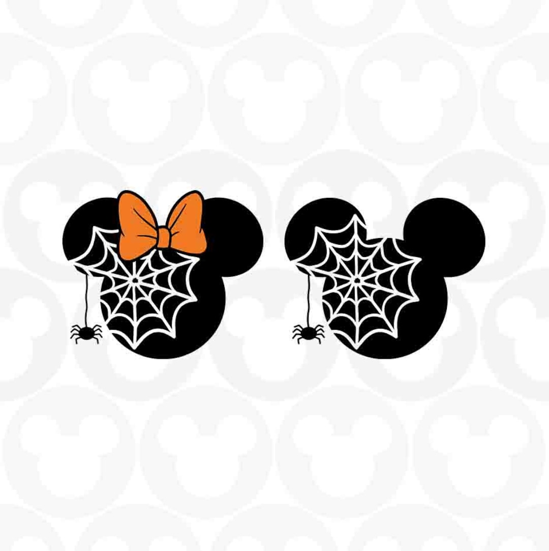 Halloween, Mickey Minnie Mouse, Spider Web, Ears Head Bow, Svg Png ...