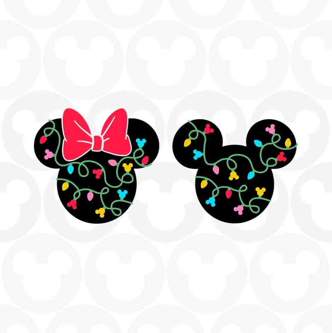 Christmas Lights, Mickey Minnie Mouse, Ears Head Bow, Holiday String ...