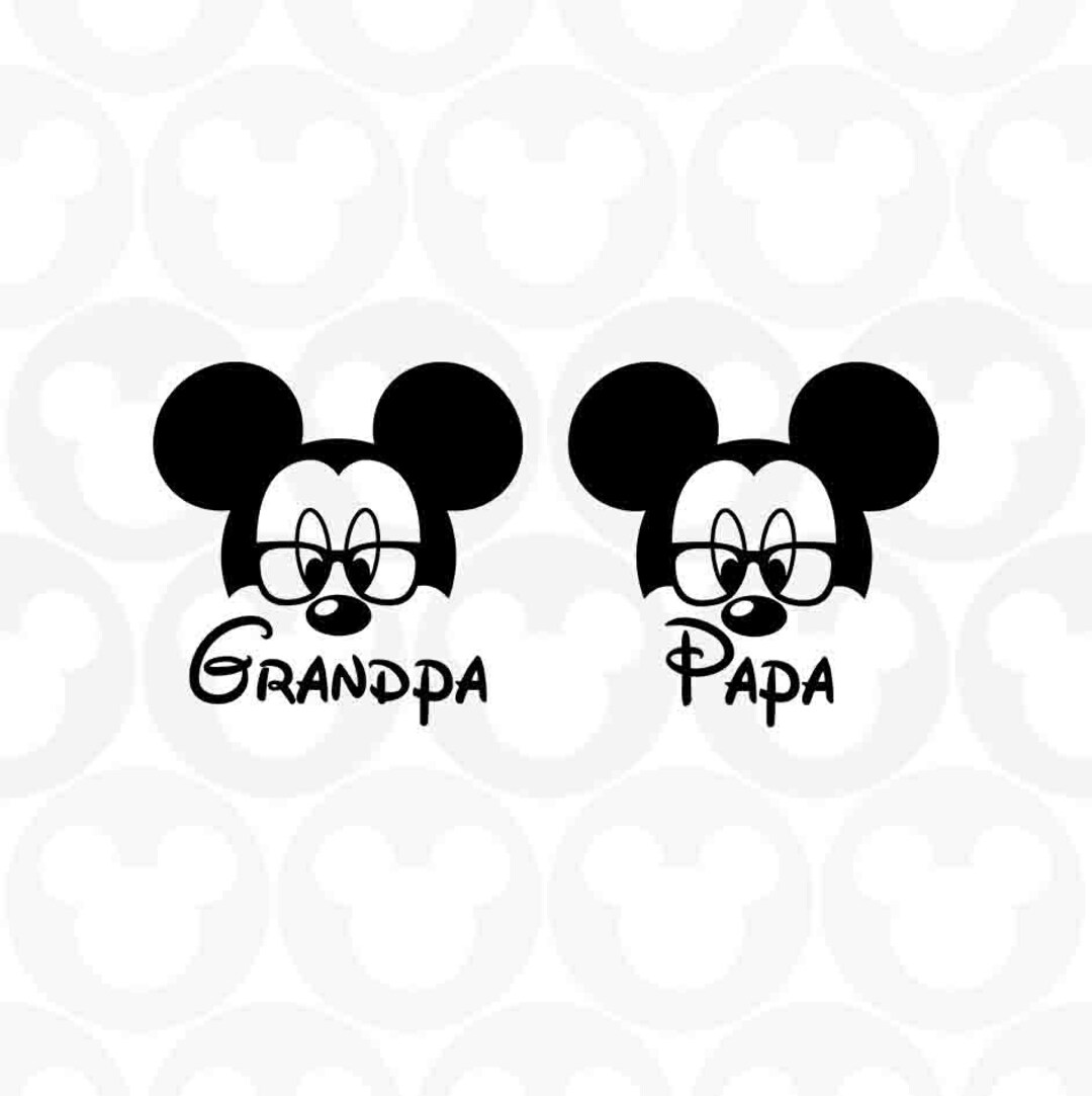 Grandpa, Papa, Family, Mickey Mouse, Glasses, Head Ears, Svg Png ...