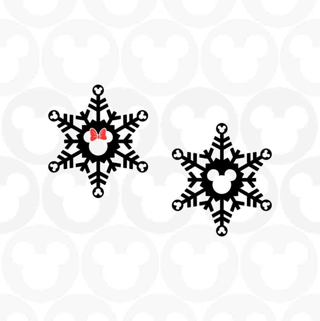 Snowflakes, Christmas, Mickey Minnie Mouse, Snowflake, Ears Head Bow ...