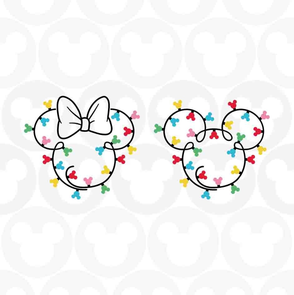 Christmas Lights, Mickey Minnie Mouse, Ears Head Bow, Holiday String ...