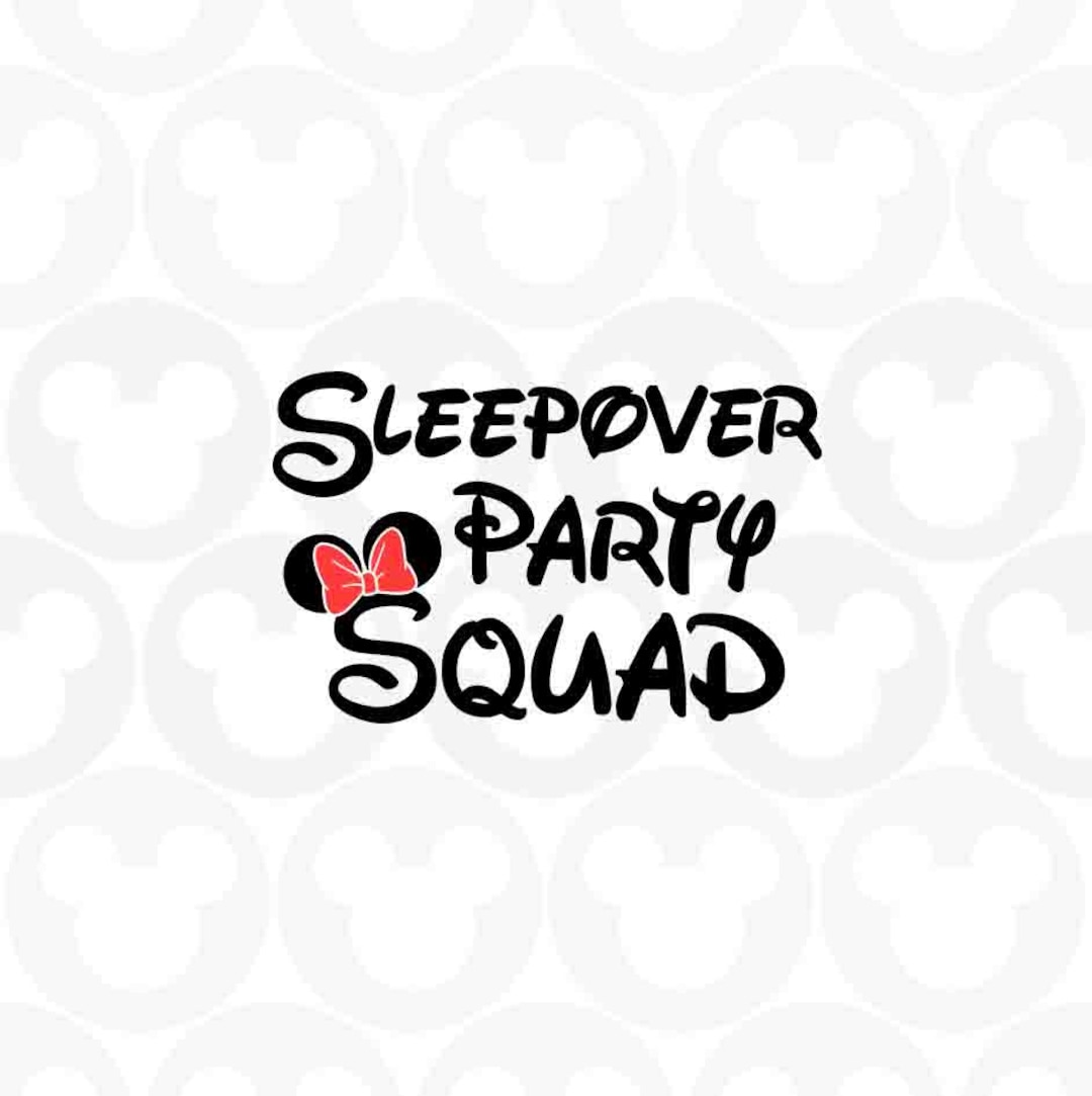 Sleepover Party Squad, Minnie Mouse, Girl Squad, Ears Head Bow, SVG and ...