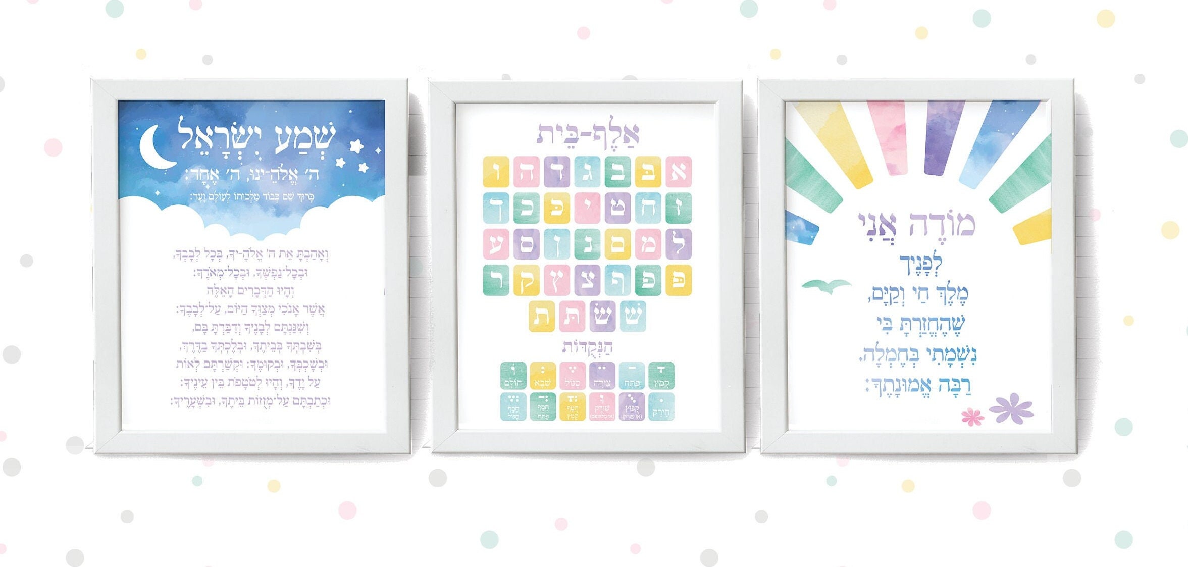 Alef Bet, Alef Beis Chart, Hebrew Letters, Jewish Nursery Decor, Baby ...