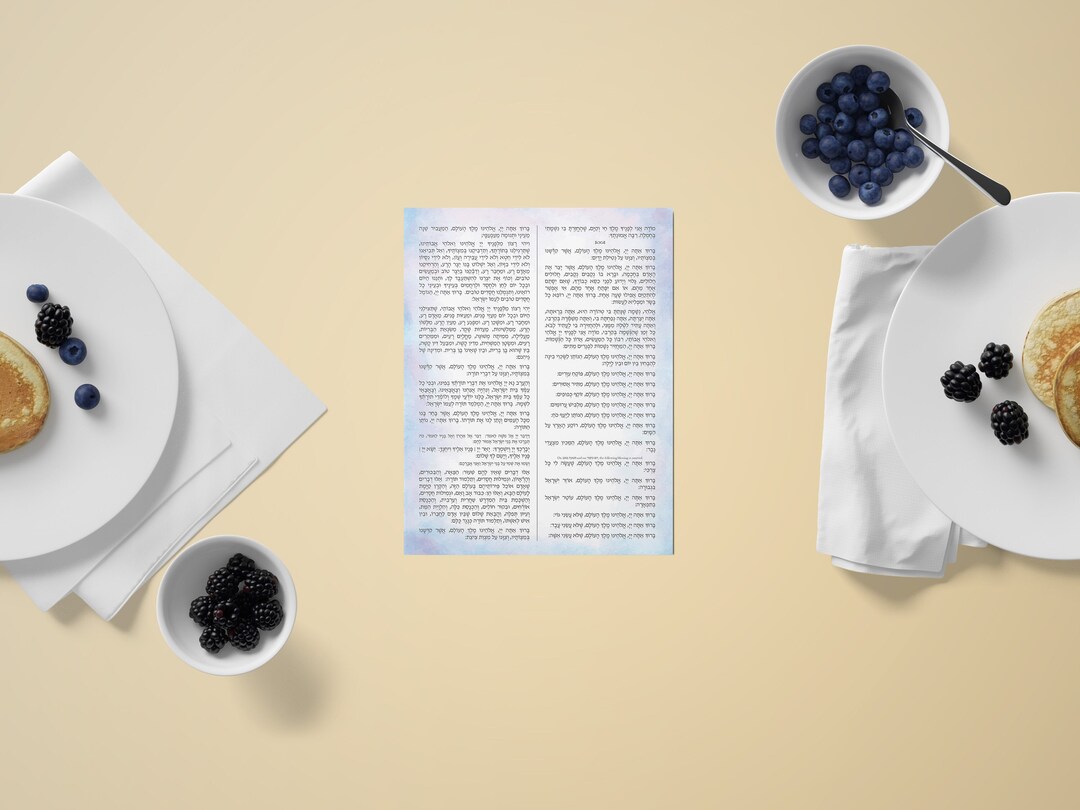 Birchos Hashachar Card, Jewish Morning Blessings Poster, Morning ...