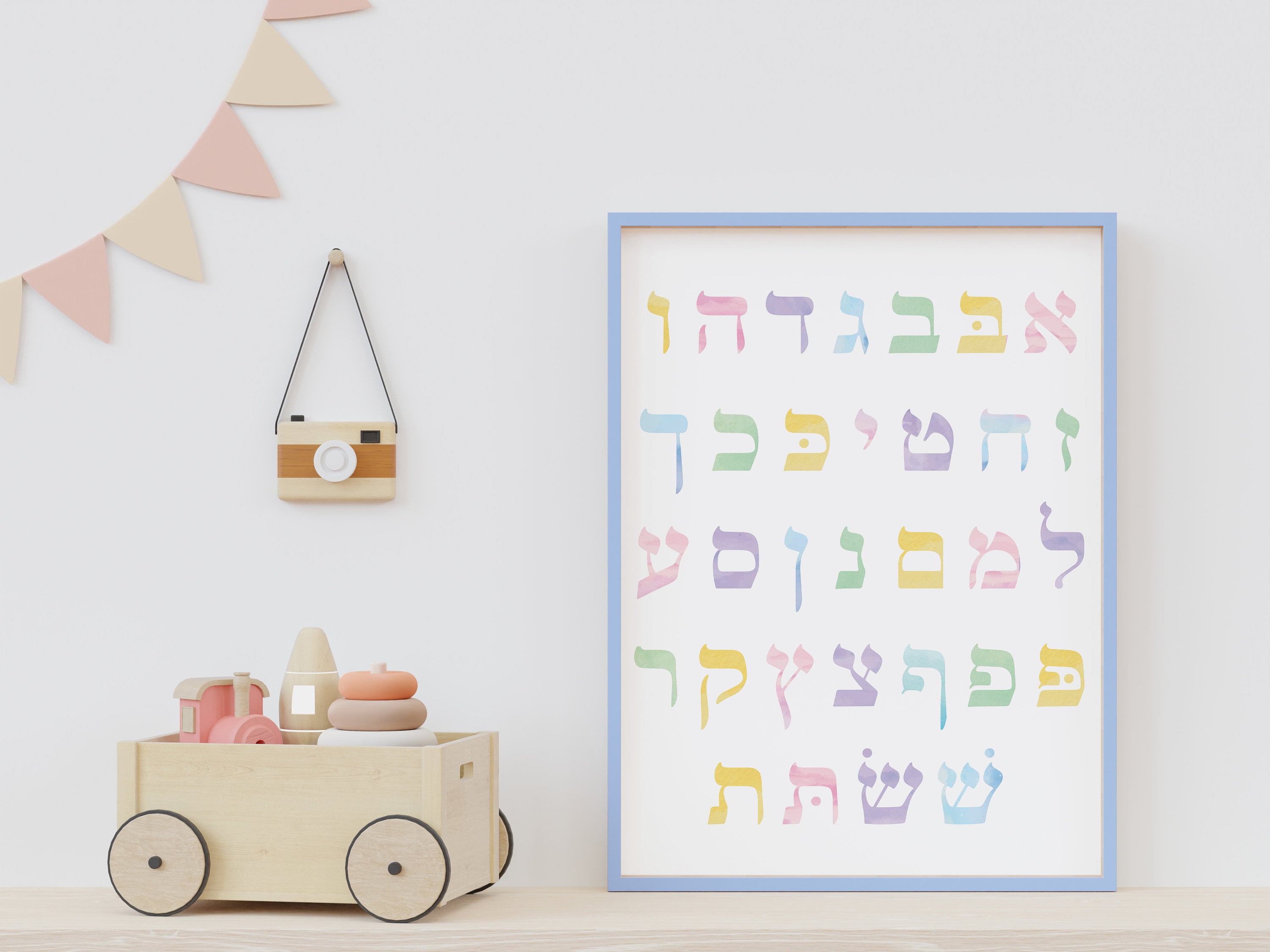 Alef Bet PRINT, Alef Beis Chart, Hebrew Letters, Jewish Nursery Decor ...