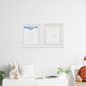 Alef Bet, Alef Beis Chart, Hebrew Letters, Jewish Nursery Decor, Baby ...