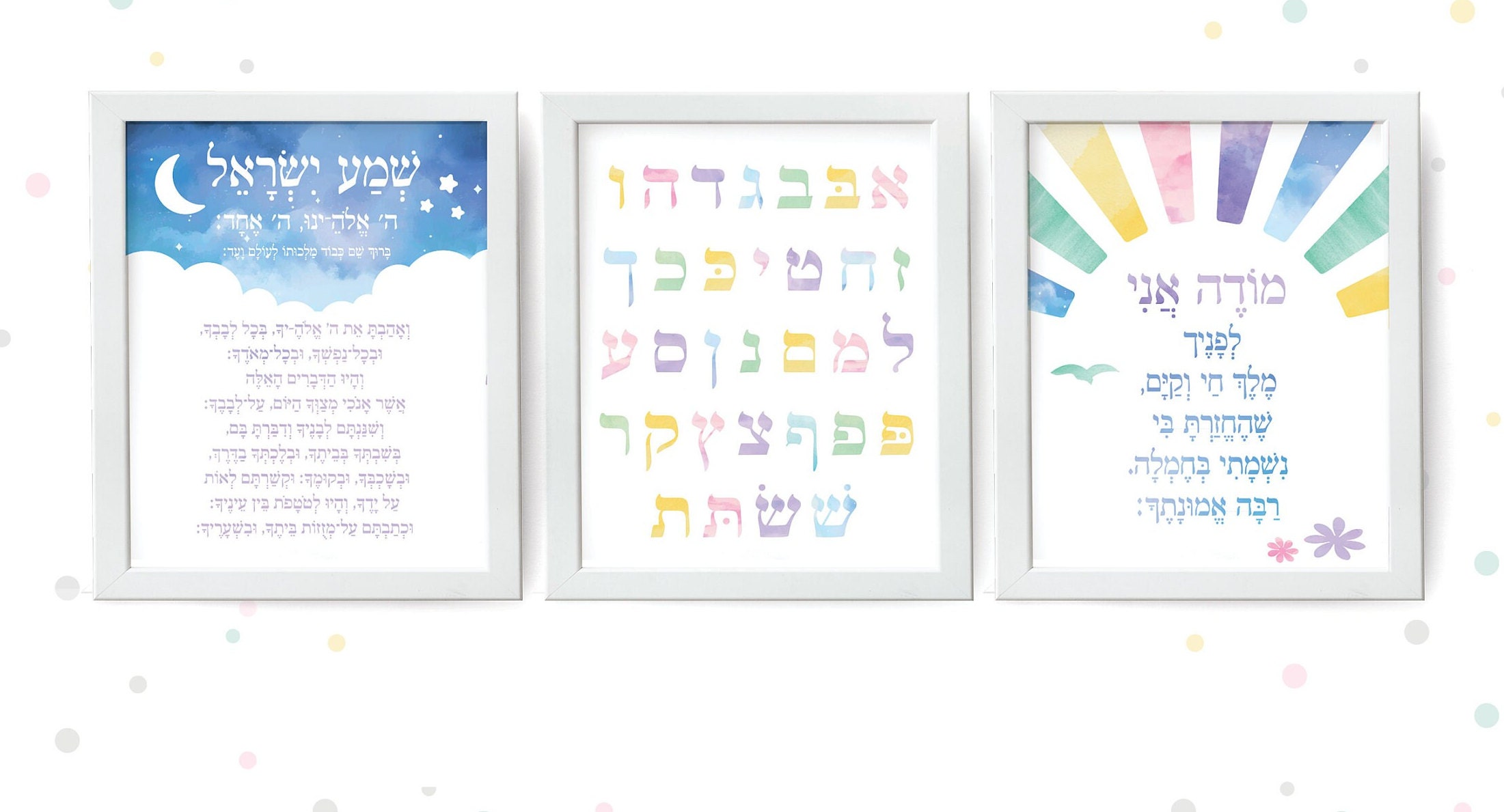 Alef Bet, Alef Beis Chart, Hebrew Letters, Jewish Nursery Decor, Baby ...