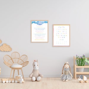 Alef Bet, Alef Beis Chart, Hebrew Letters, Jewish Nursery Decor, Baby ...