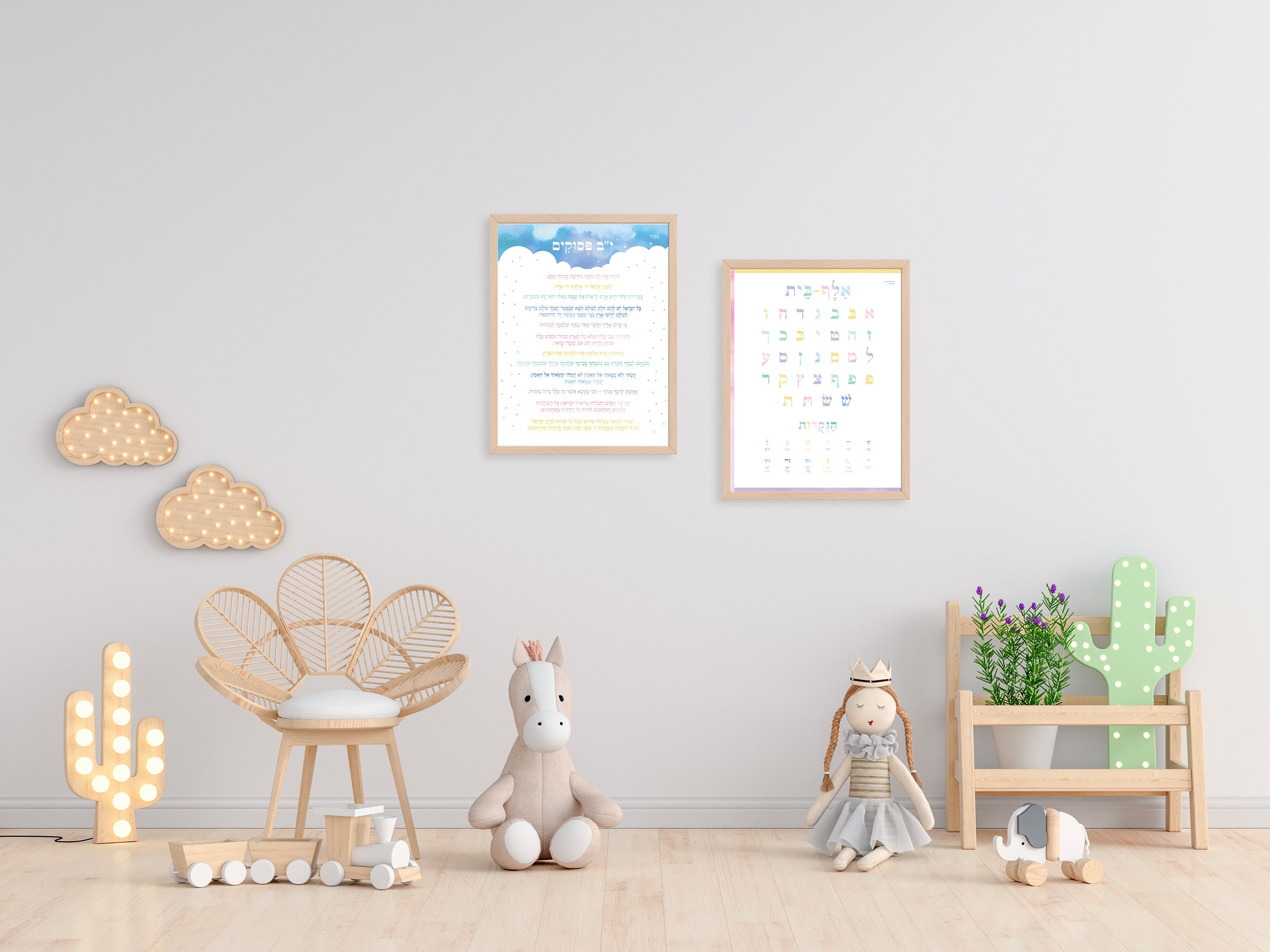 Alef Bet, Alef Beis Chart, Hebrew Letters, Jewish Nursery Decor, Baby ...