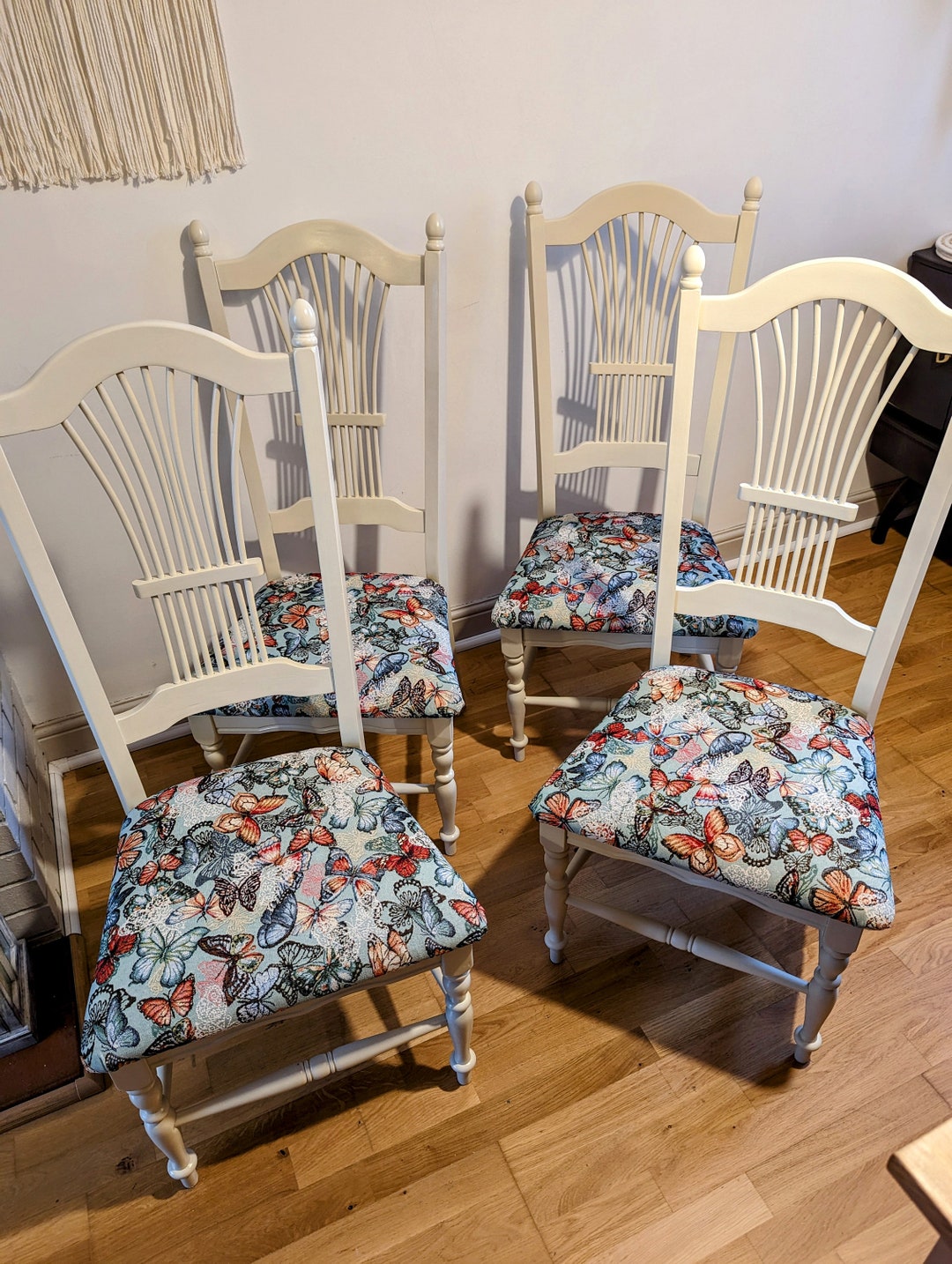 Set of 4 Upcycled Dining Chair/ Sideboard Cabinet Cupboard Chest of ...