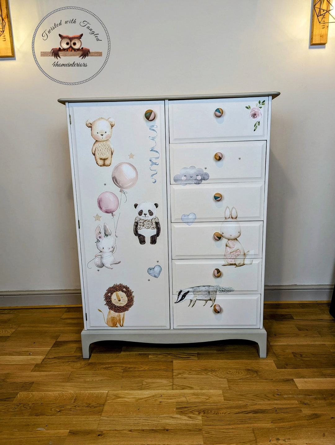 Upcycled Stag Minstrel Dressing Chest Wardrobe Kids Bedroom Nursery ...