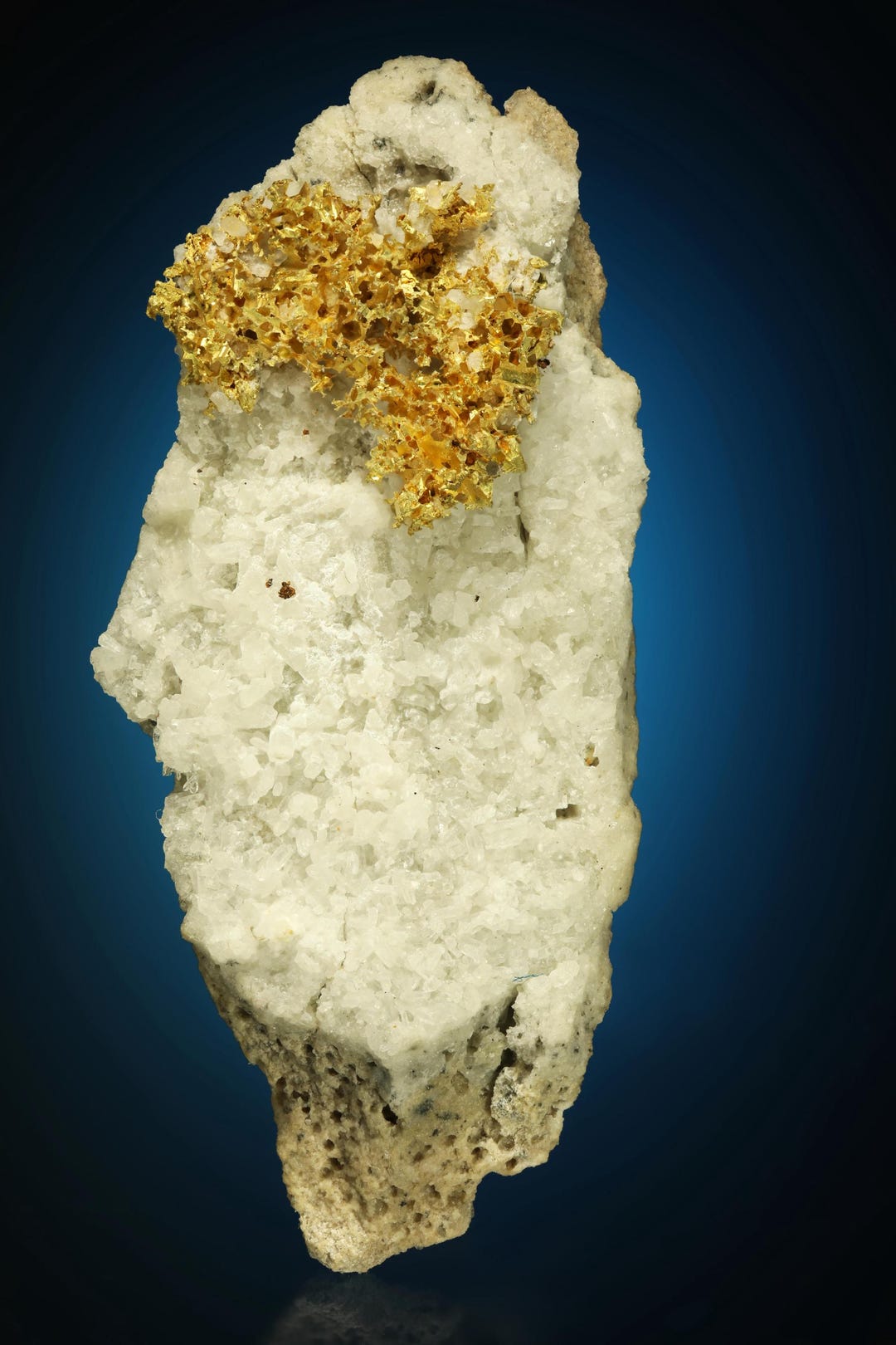 Native Gold Crystals on Quartz Matrix - Round Mountain Mine, Nye County ...