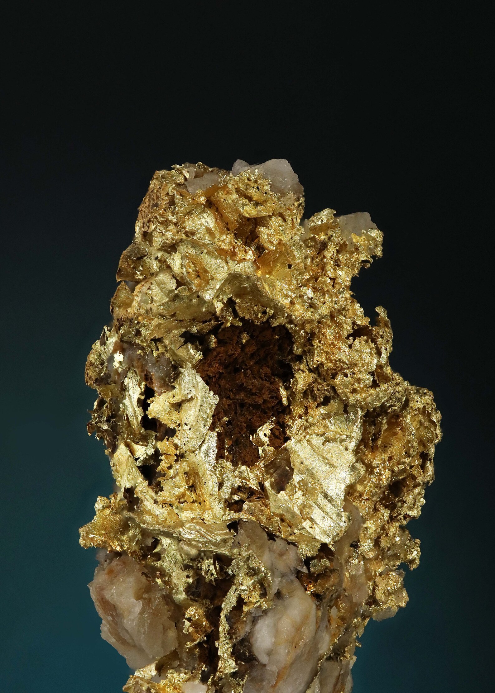 Native Leaf Gold Crystals on Limonite Quartz Matrix - Mariposa ...