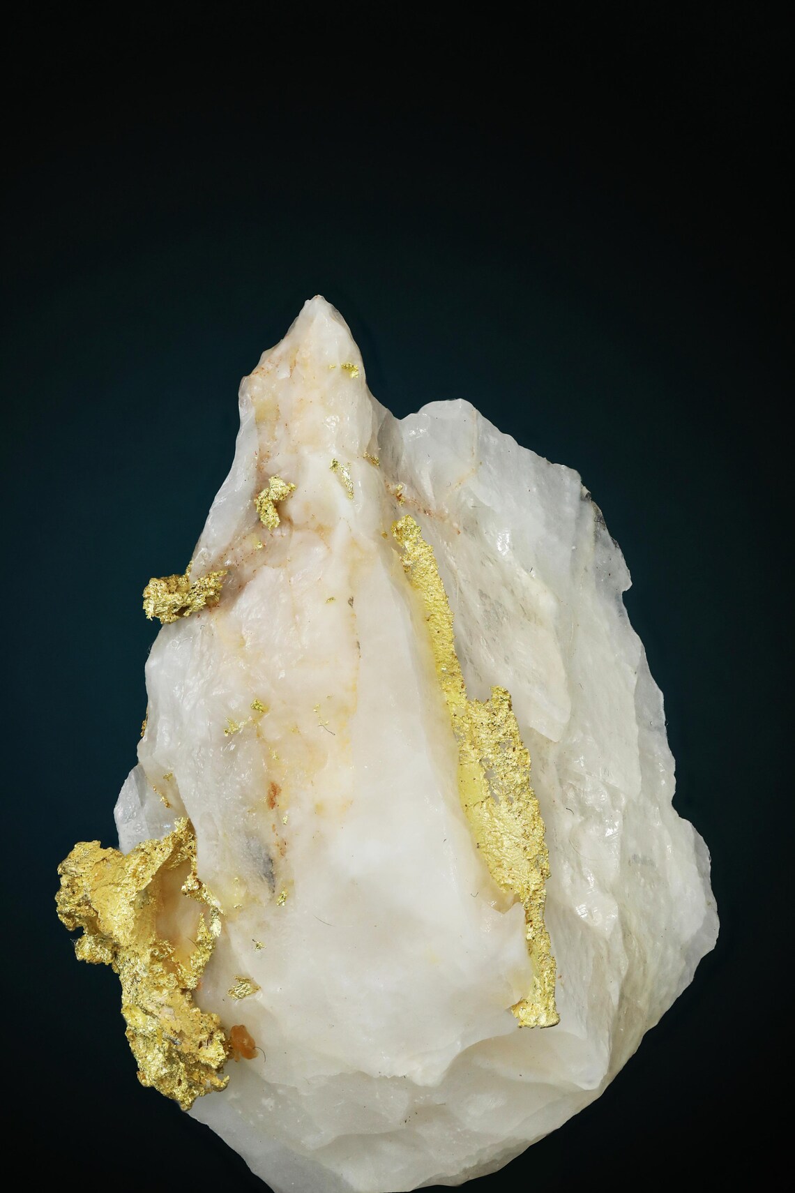 Native Gold Leaf Crystals on Calcite Matrix Natural Gold Specimen - El ...