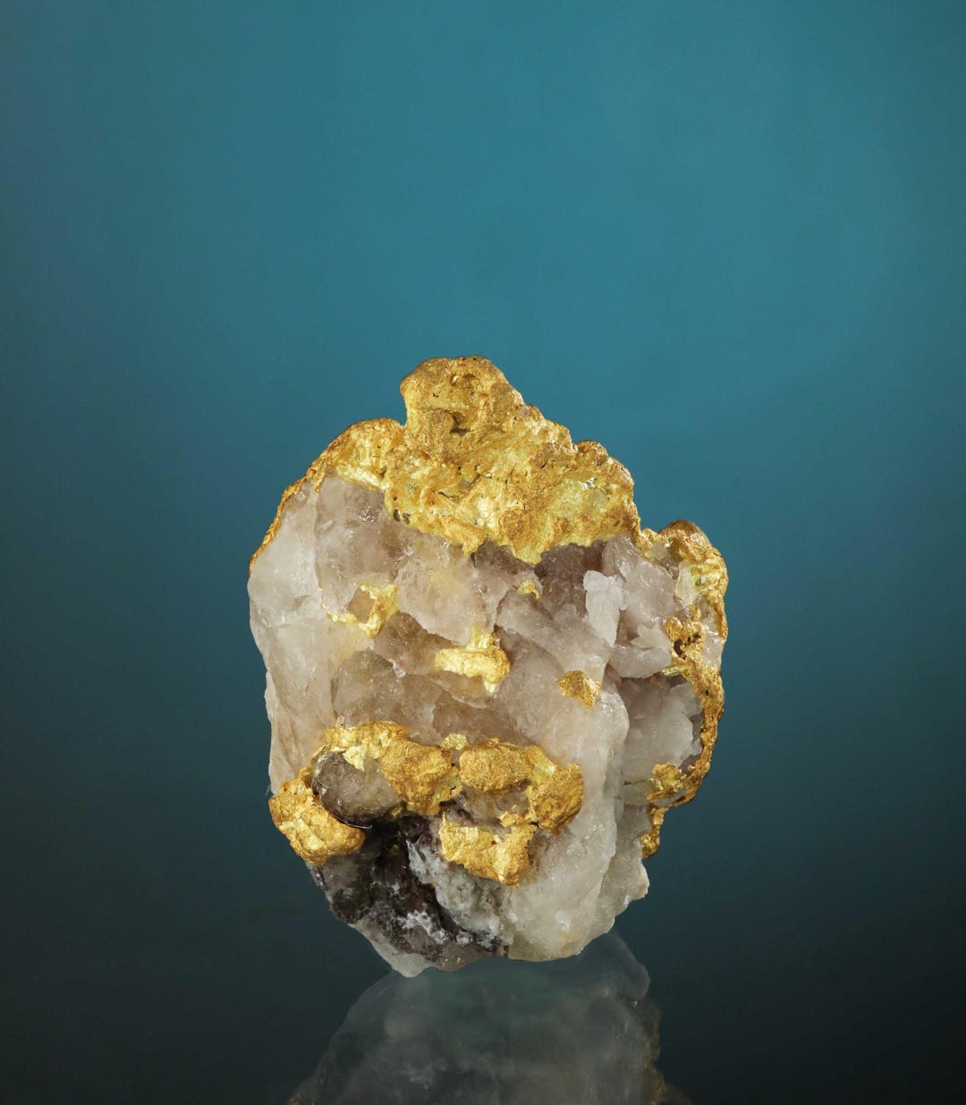 Crystallized Gold on White Quartz Matrix High Purity Natural Gold ...