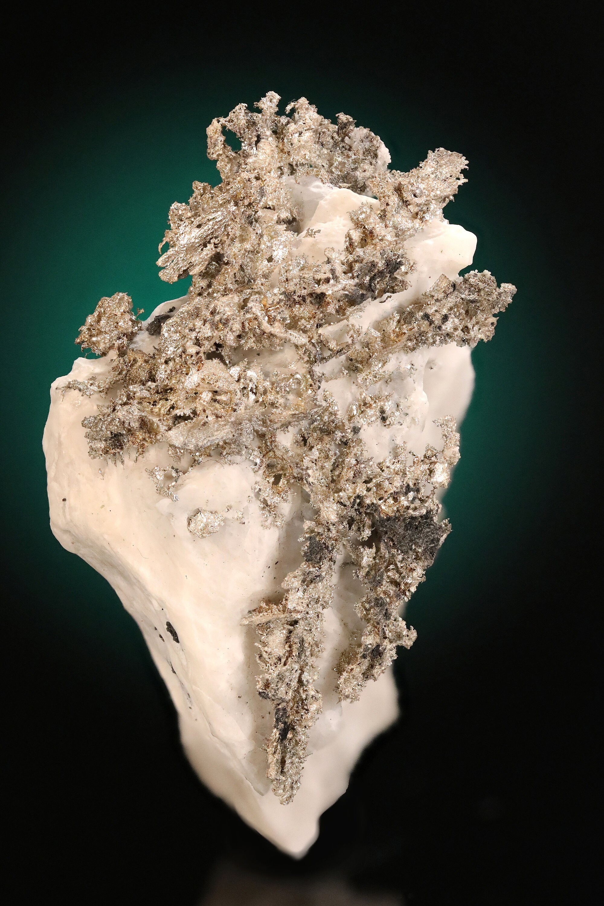 Native Silver Crystals in White Calcite Matrix Morocco - Etsy