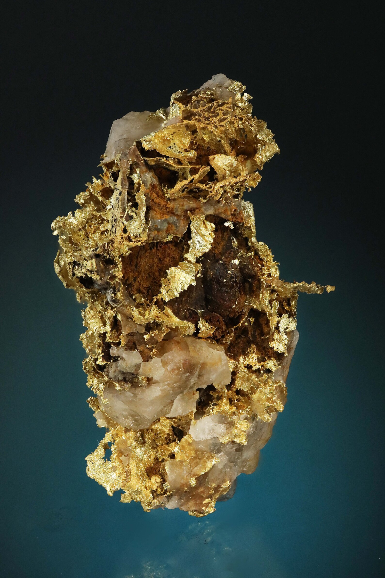 Native Leaf Gold Crystals on Limonite Quartz Matrix - Mariposa ...
