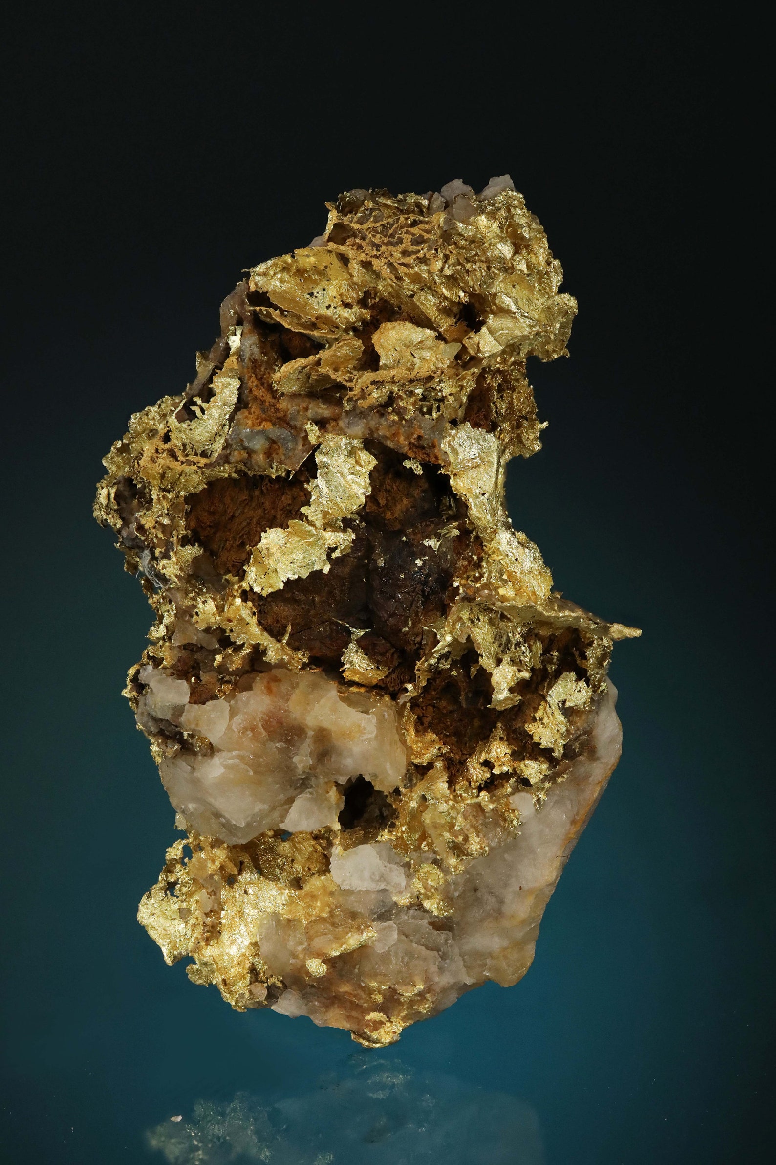 Native Leaf Gold Crystals on Limonite Quartz Matrix - Mariposa ...