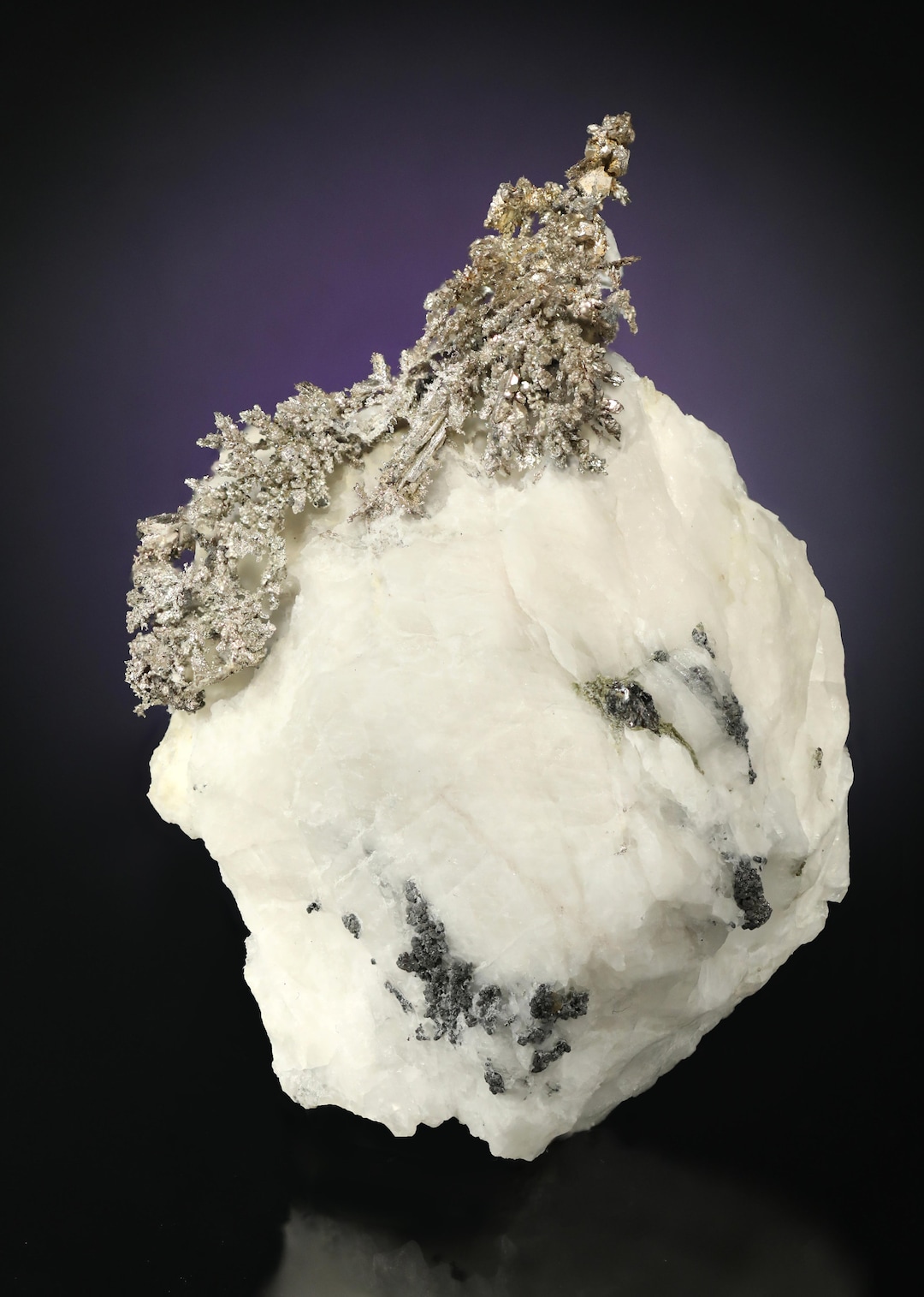 Dendritic Native Silver Crystals in White Calcite Matrix - Morocco - Etsy