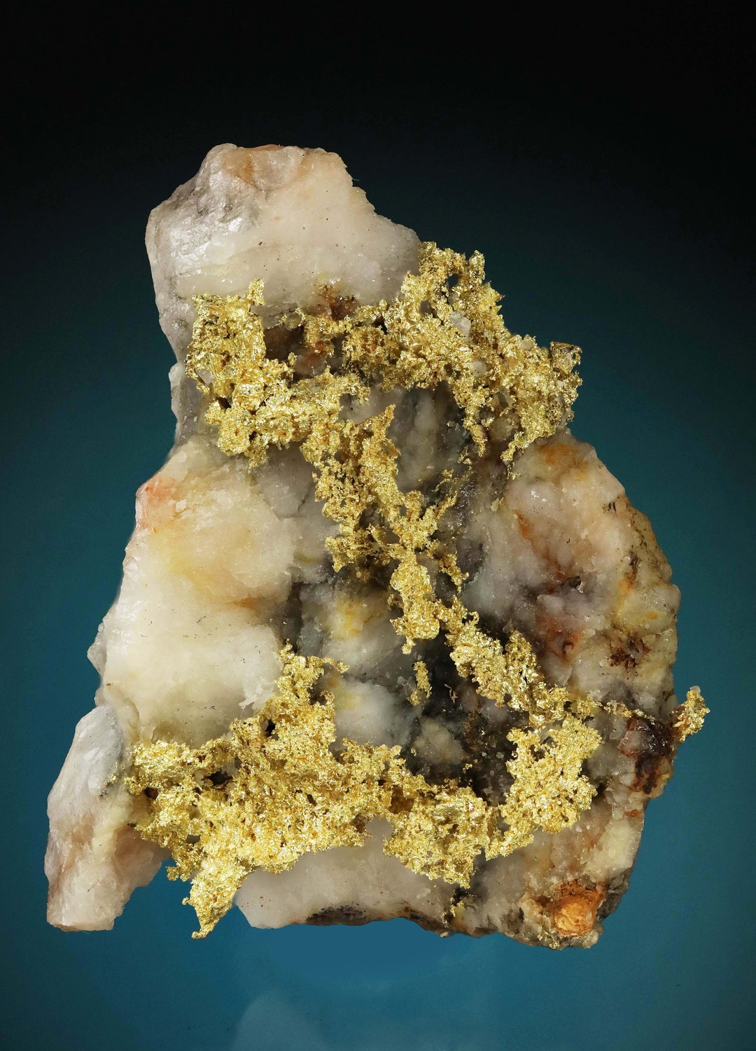Crystallized Gold on Quartz Clusters of Natural Gold - Agua Fria ...