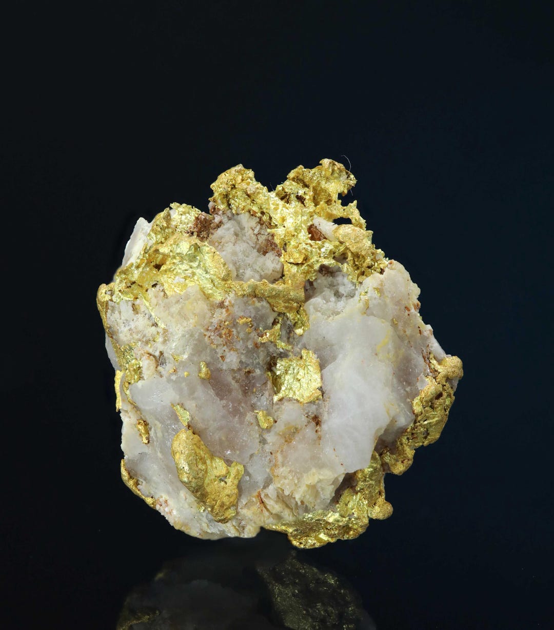 Native Gold on Quartz Natural Leafy Gold Crystal Specimen Cluster ...