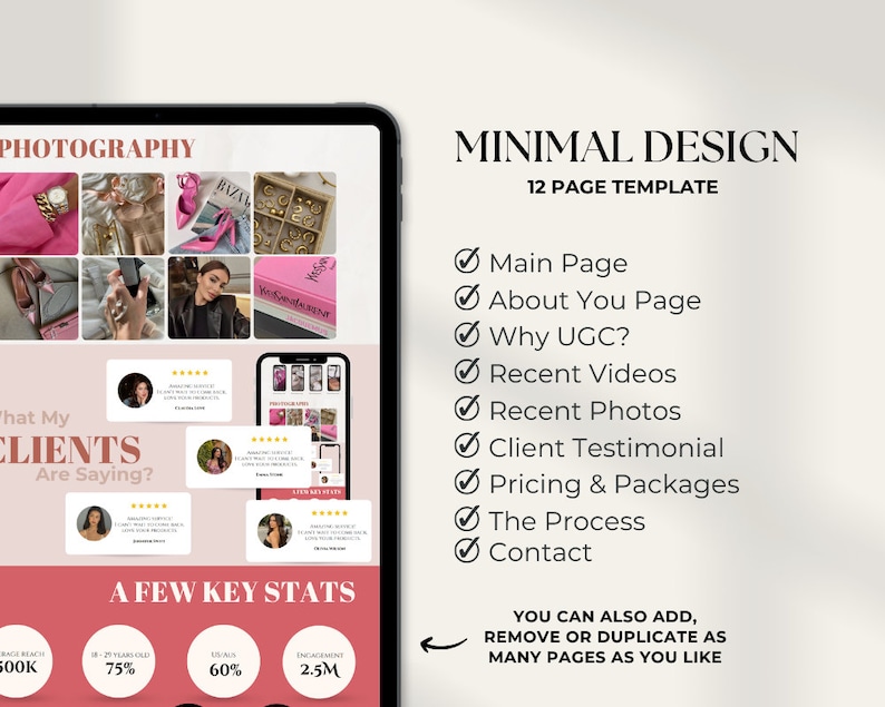 UGC Portfolio Template Canva|ugc Website Landing Page|canva UGC ...