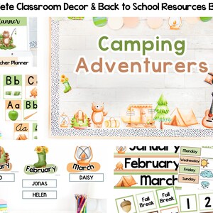 Camping Editable Classroom Decor Bundle, Bulletin Boards, Back to ...