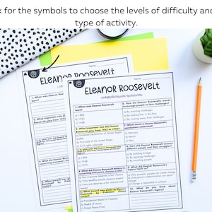 Eleanor Roosevelt Biography Pack – Printable Reading Comprehension ...