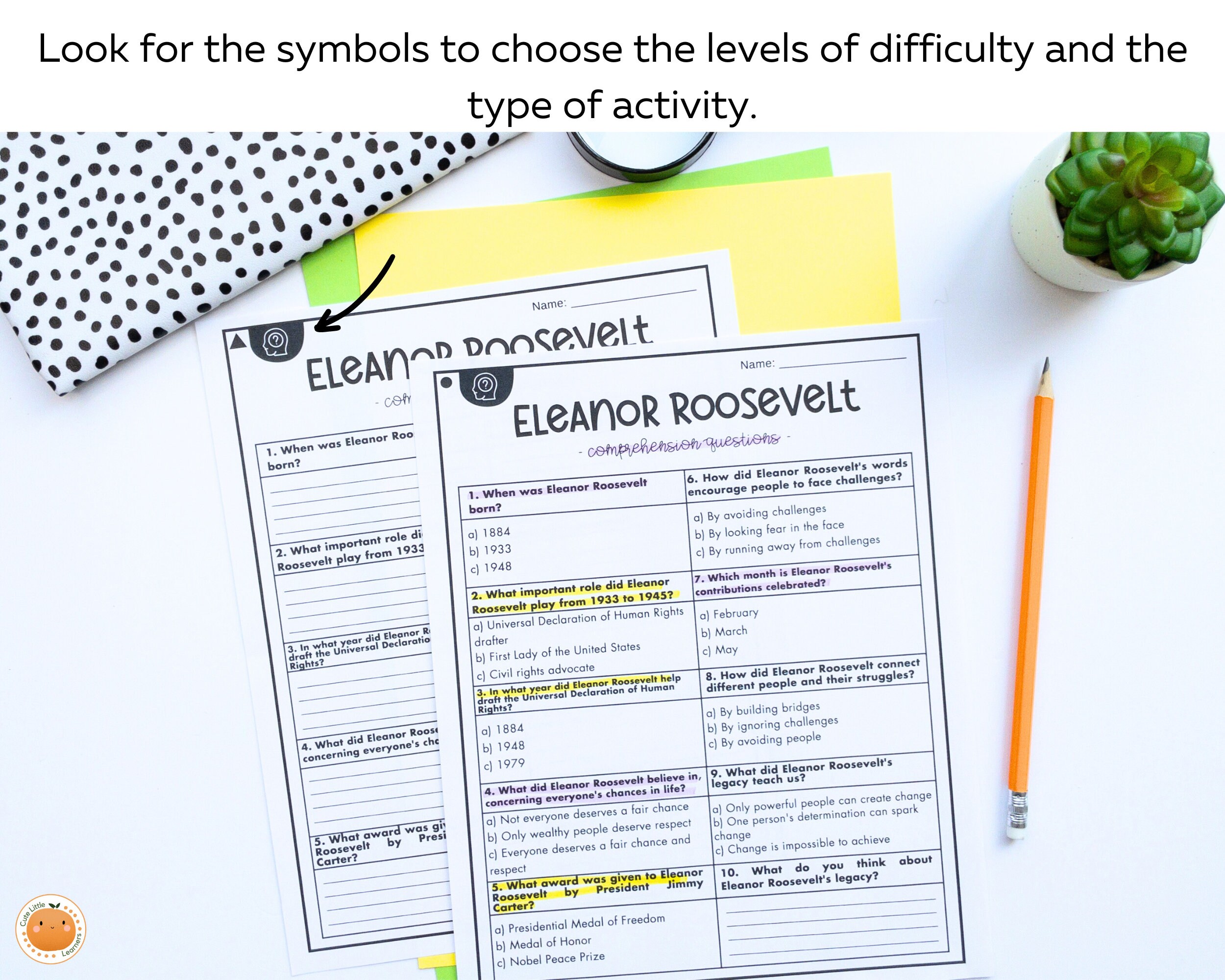 Eleanor Roosevelt Printable Biography Pack Reading - Etsy